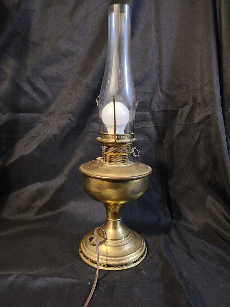 Electrified Brass Oil Lamp - Etsy
