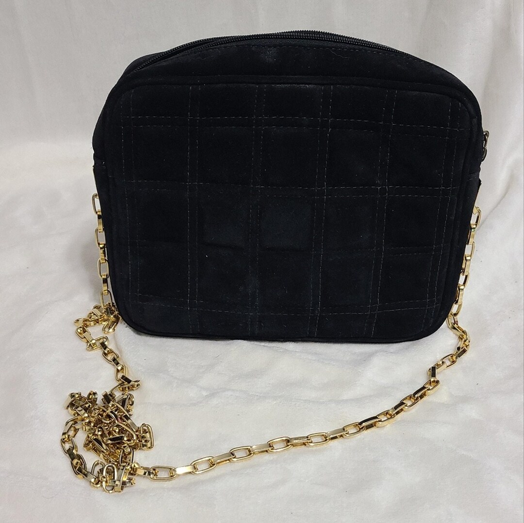 Vintage LJ Simone New York Black Suede Purse - Etsy