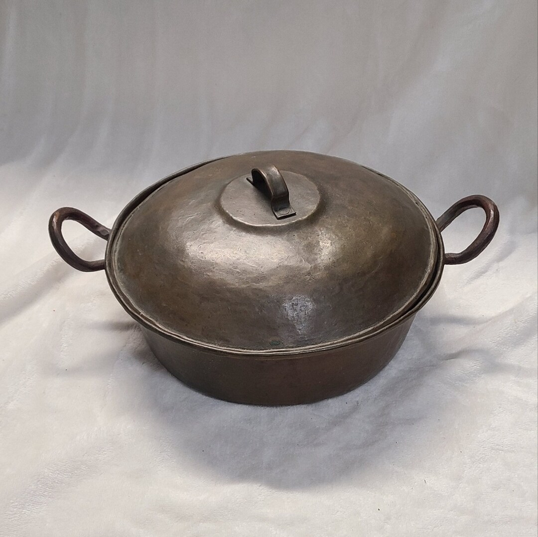 Antique Hand Forged Copper Pot With Lid - Etsy