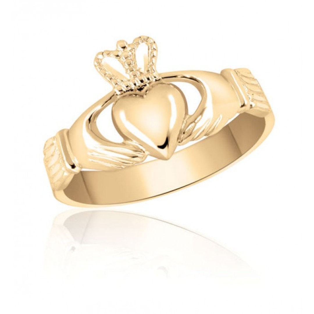 Solid Gold Claddagh Ring / Claddagh Ring / Gold Irish Ring / Celtic ...