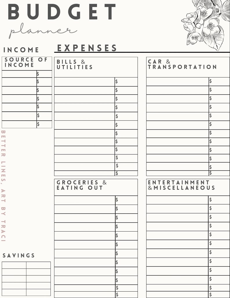 Monthly Budget Planner, Budget Planner, Printable, Instant Download ...