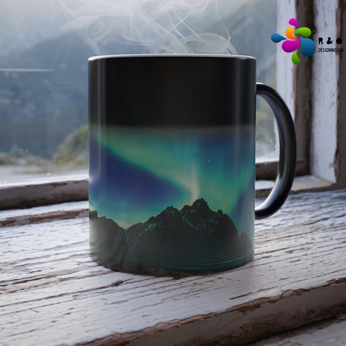 Color Changing Northern Lights Mug, Aurora Borealis Mug, Heat Sensitive ...