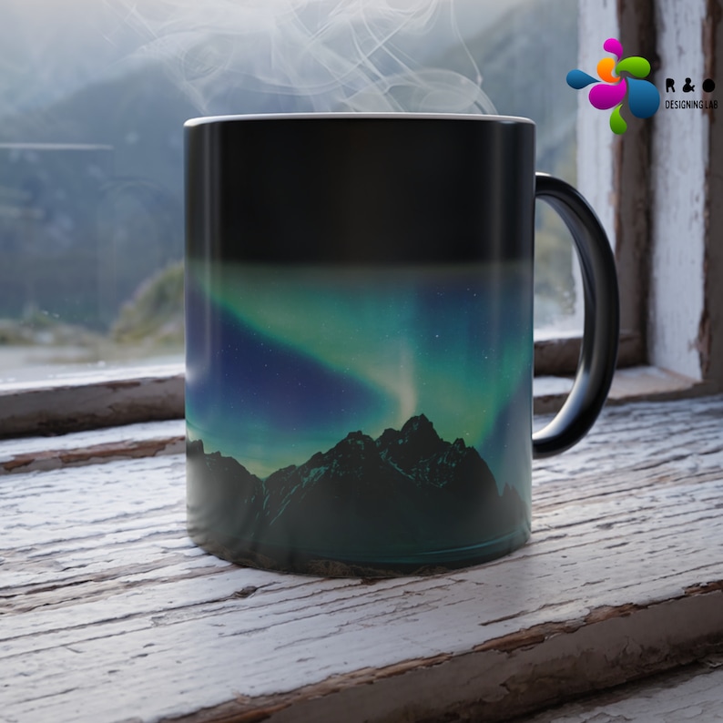 Color Changing Northern Lights Mug, Aurora Borealis Mug, Heat Sensitive ...