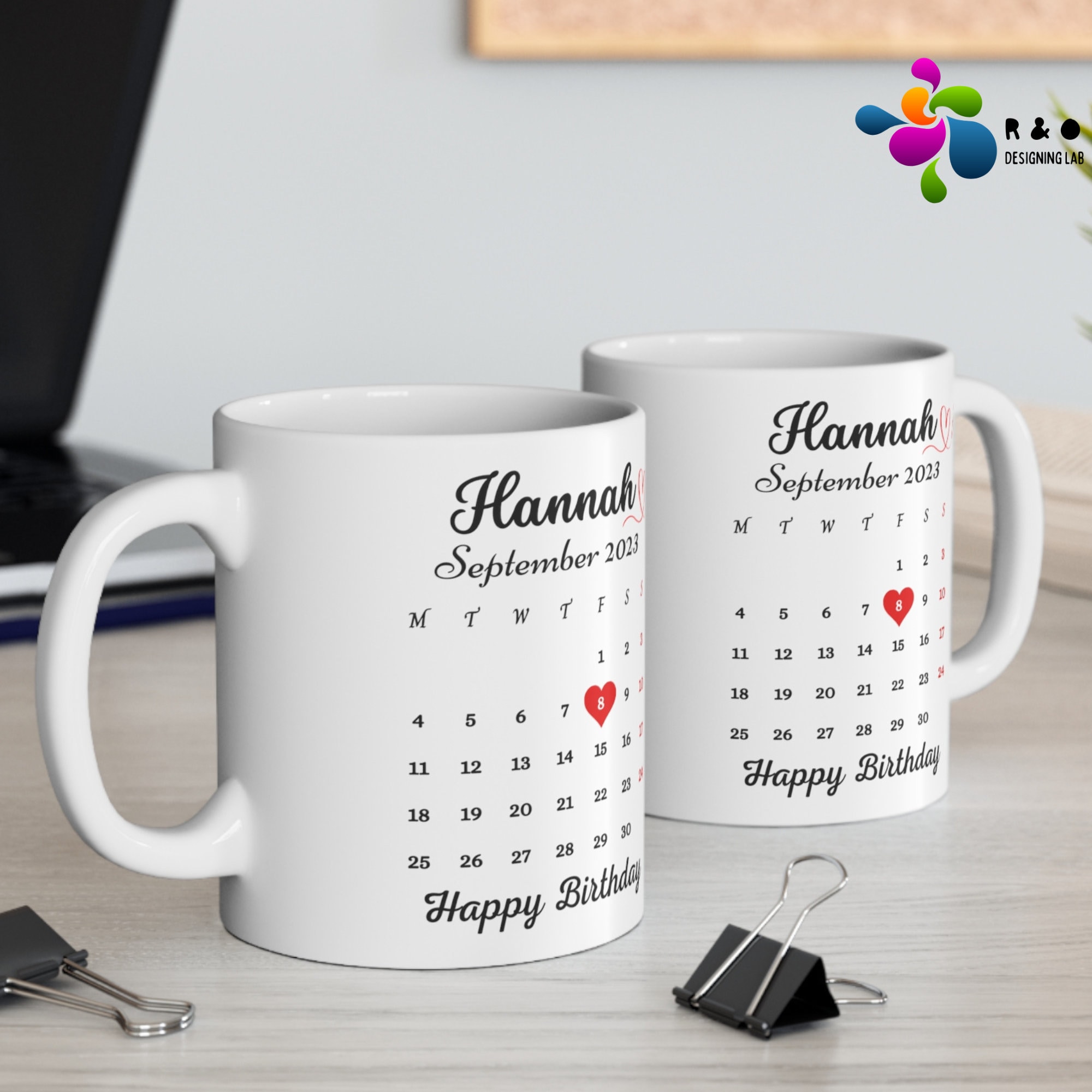 Personalised Calendar Mug, Gift for Birthday, Gift for Anniversary ...