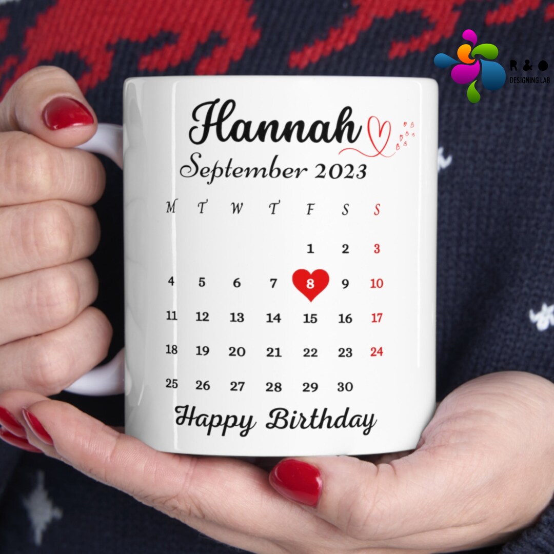 Personalised Calendar Mug, Gift for Birthday, Gift for Anniversary ...
