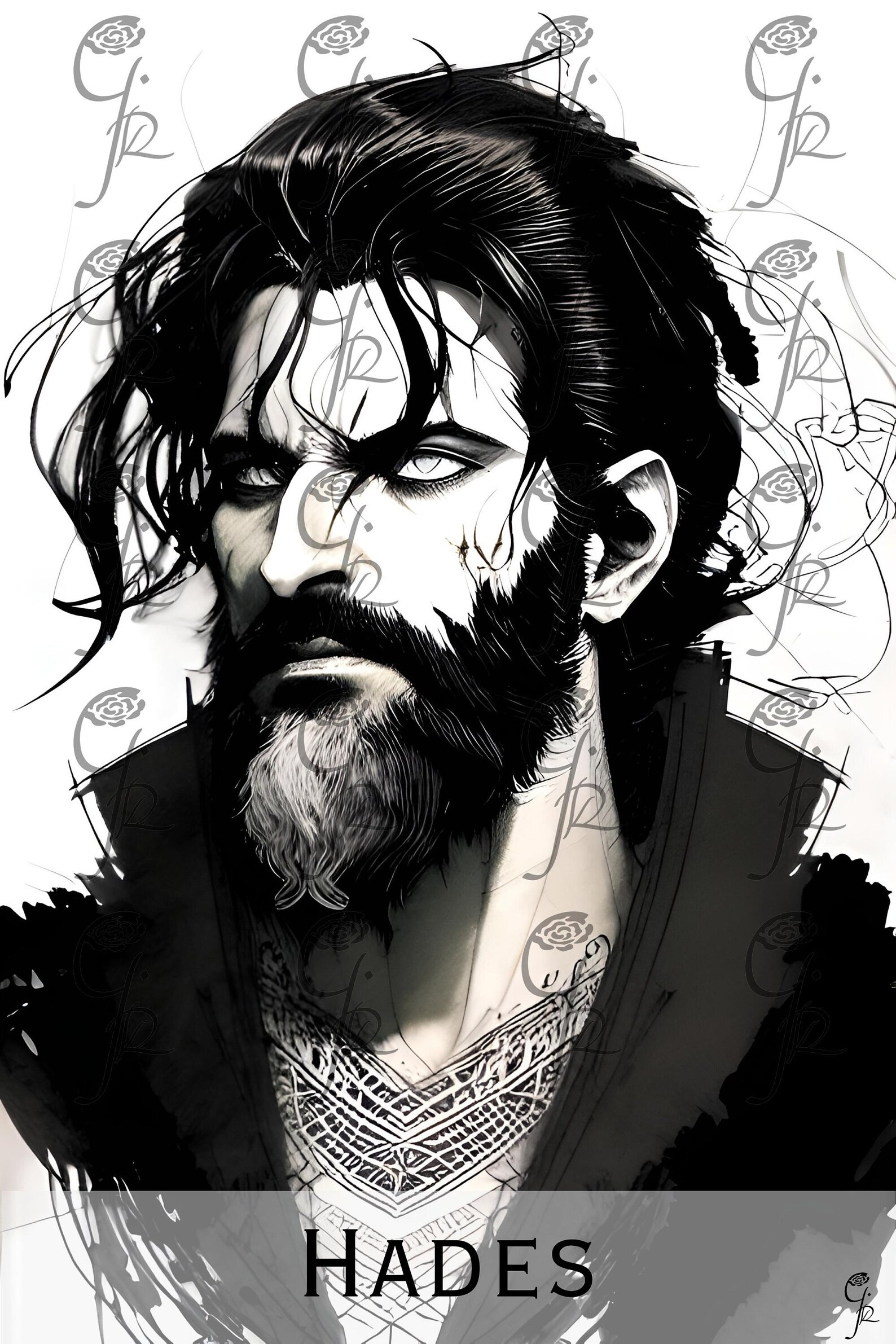 Hades the God of the Underworld Digital Download Sketch Style Art Greek ...