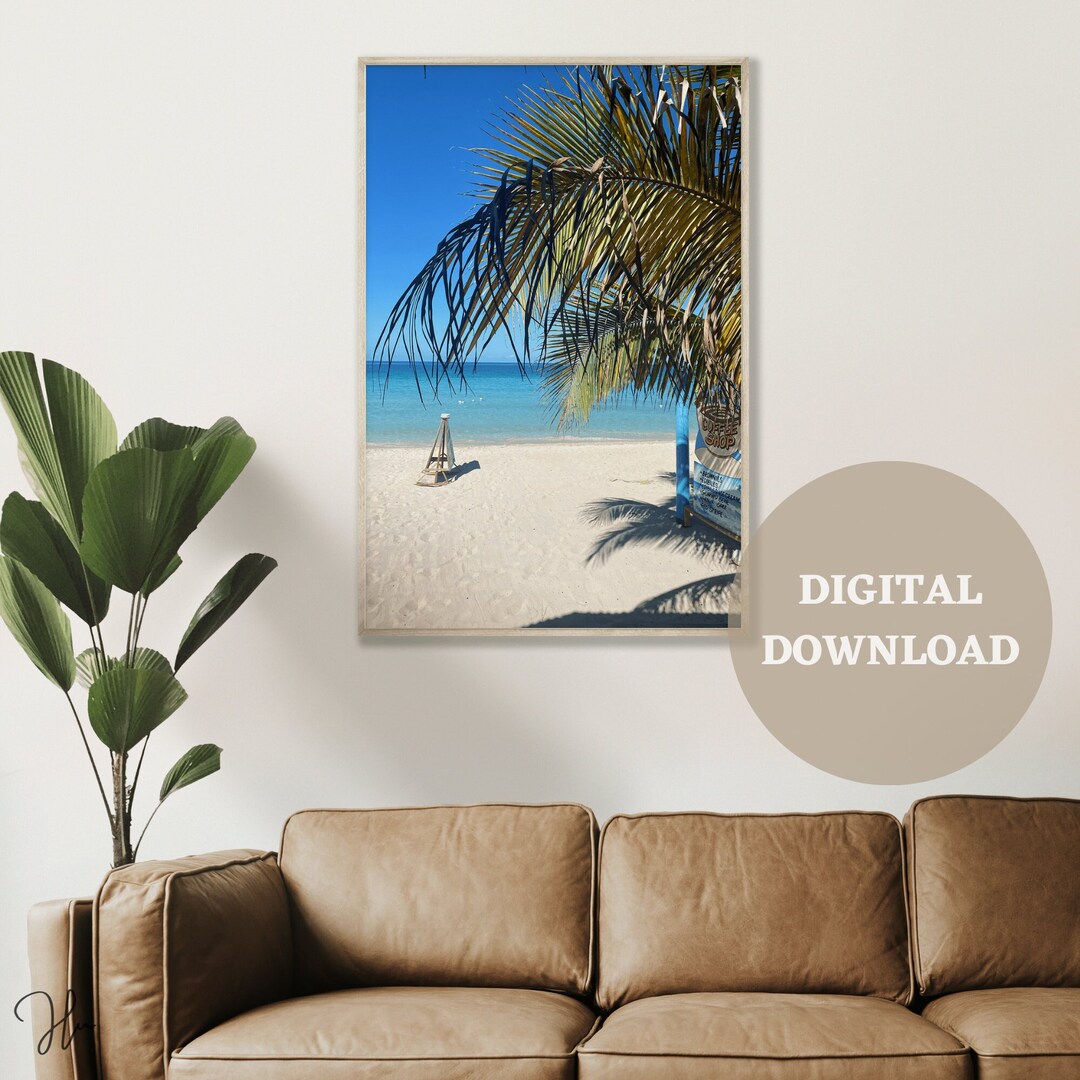 Montego Bay Beach Palm Tree Print Jamaica Vacation Palm Tree - Etsy