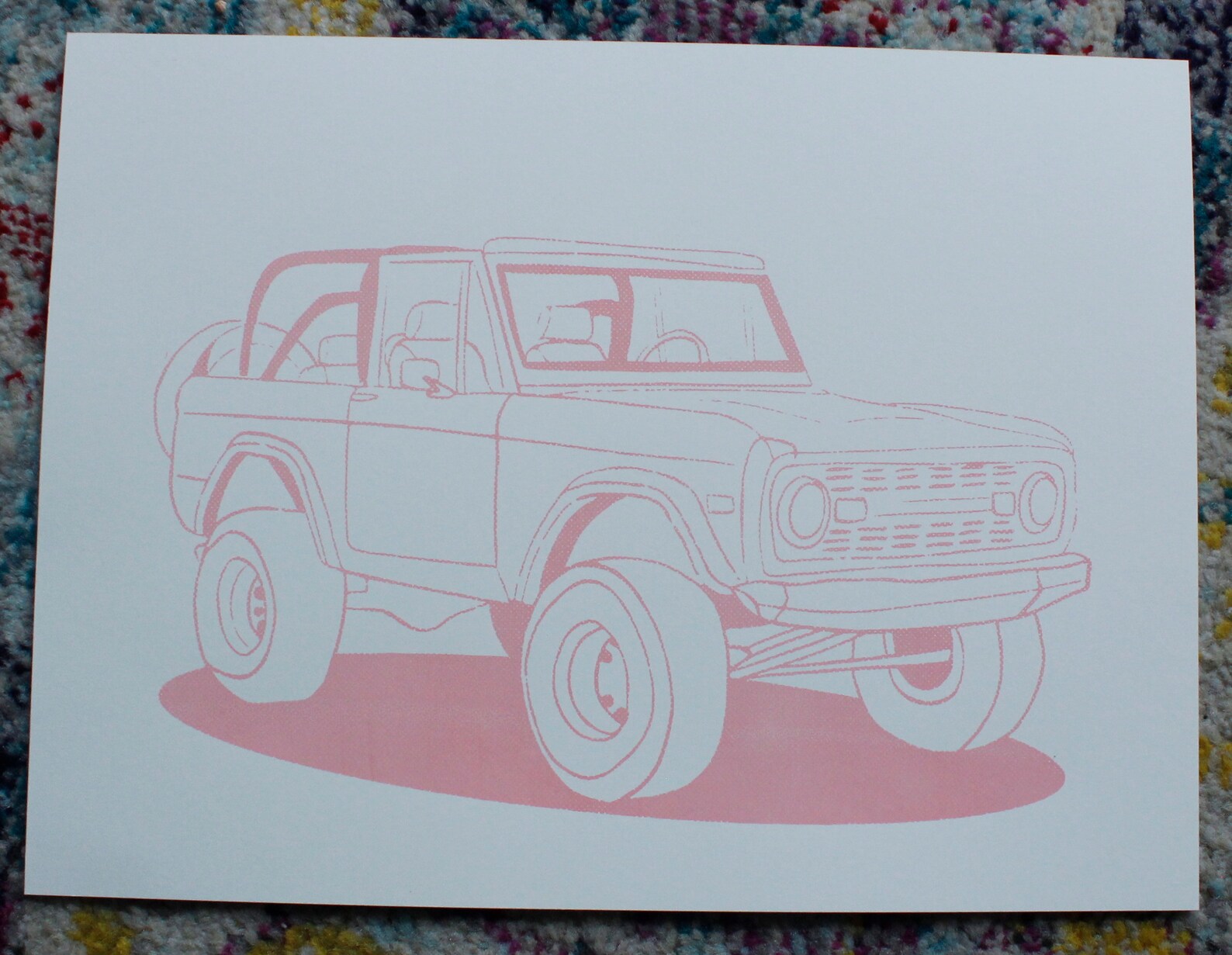 9x12 Screenprinted Vintage Ford Bronco Poster - Etsy