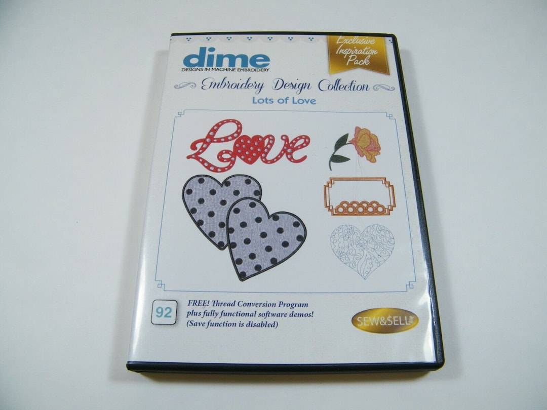 Dime Embroidery Design Collection Lots of Love - Etsy
