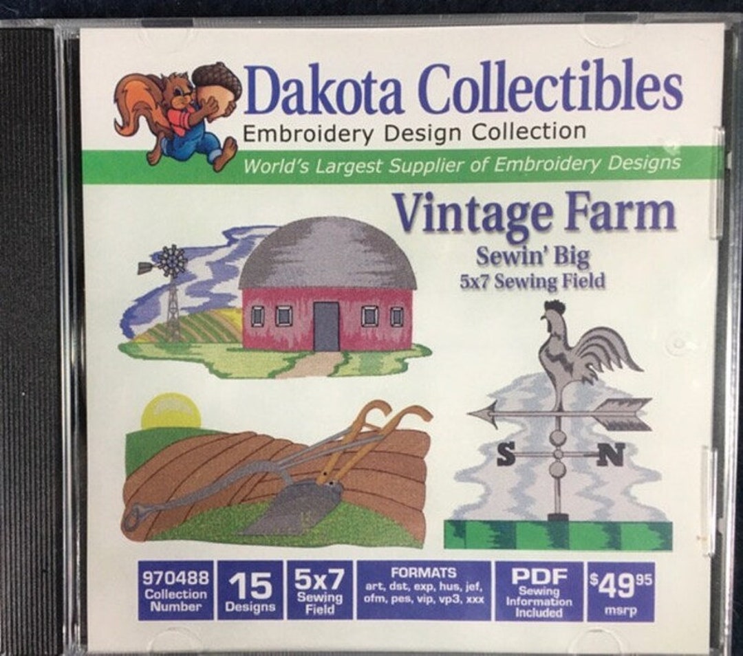 Dakota Collectibles Embroidery Design Collection "vintage Farm" - Etsy