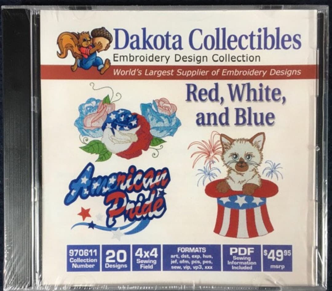 Dakota Collectibles Embroidery Design Collection "red, White, and Blue ...
