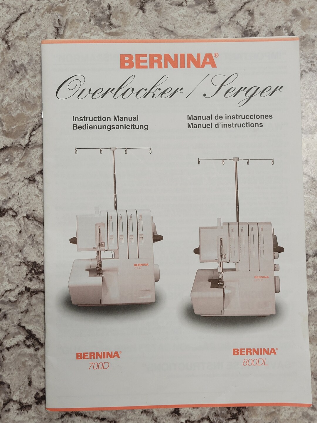 Bernina 700D/800DL Overlocker/serger Instruction Manual - Etsy