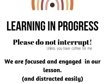 Please Do Not Disturb Learning in Progress Printable Sign Instant ...
