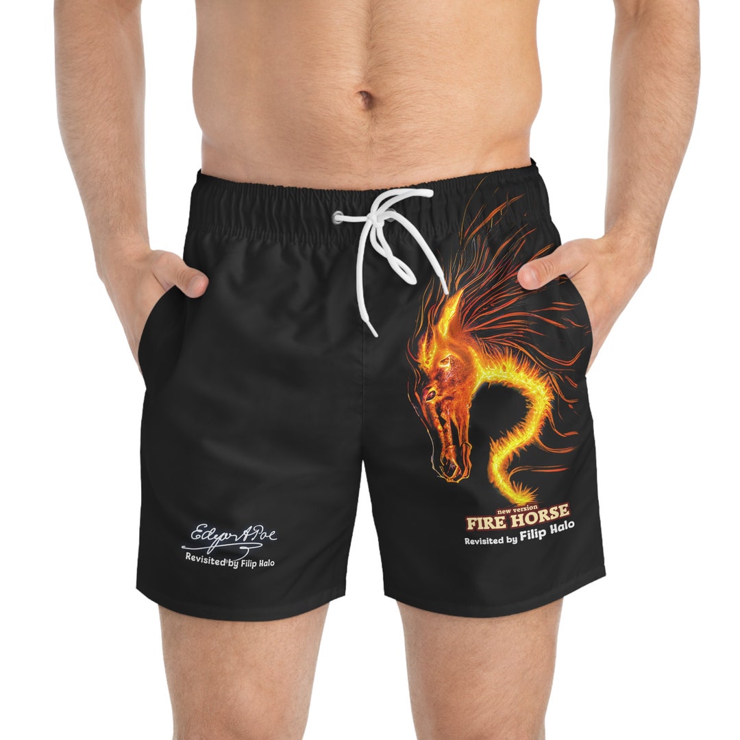 Metzergenstein-fire Horse poe Revisited by Filip Halo Swim Trunks - Etsy