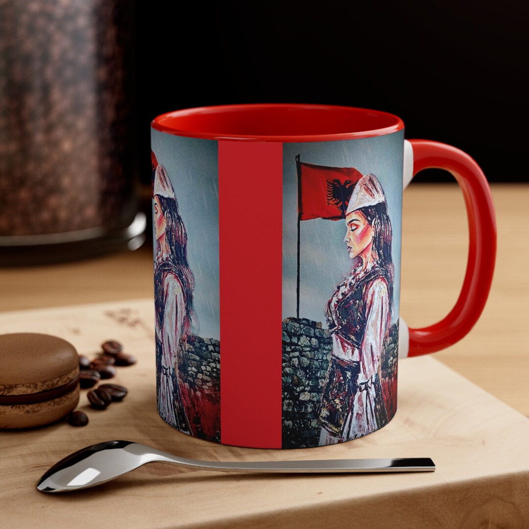 Albanian Flag Girl Accent Coffee Mug, 11oz - Etsy