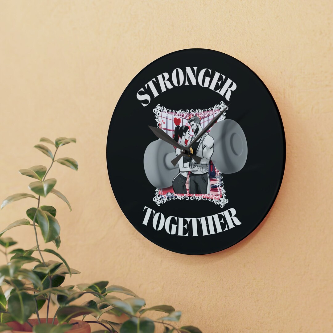 Stronger Together Wall Clock Power Couple Train Together Stay Together ...