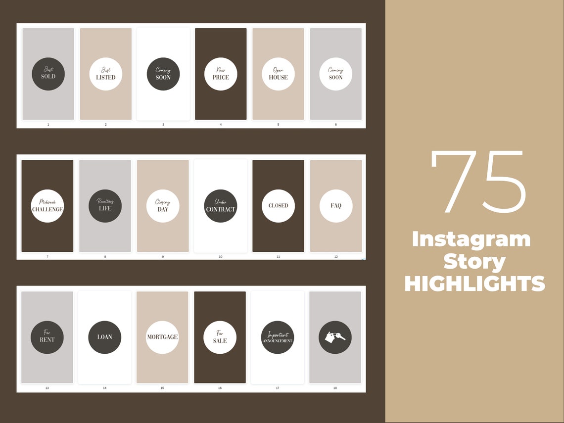 350 REAL ESTATE Instagram Stories Post Highlights Templates Instagram ...