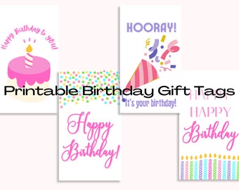 Happy Birthday Printable Gift Tags| Instant Download Simple Gift Tags ...