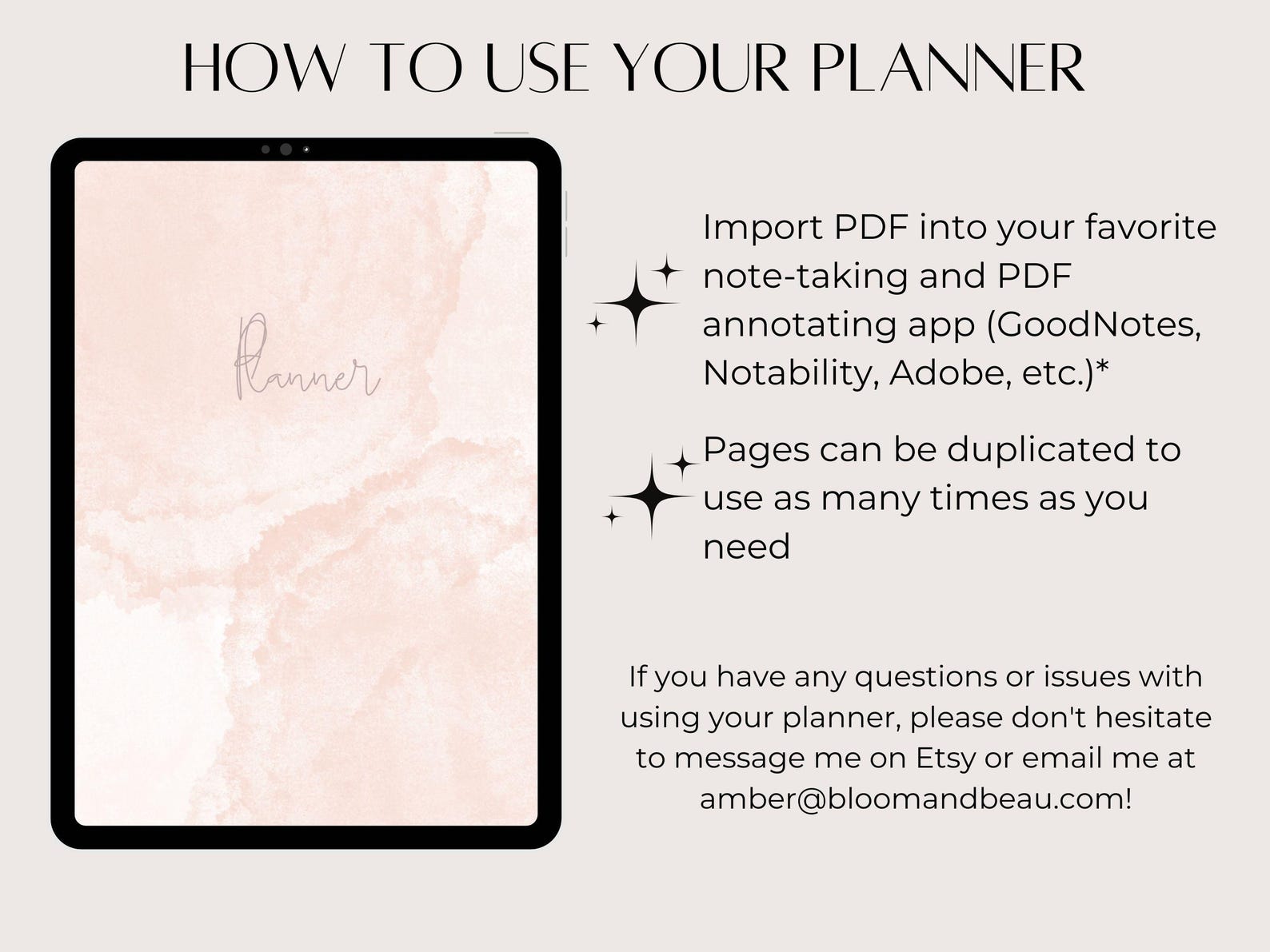 Mid-year Digital Planner, Undated Digital Planner, Hyperlinked Digital ...