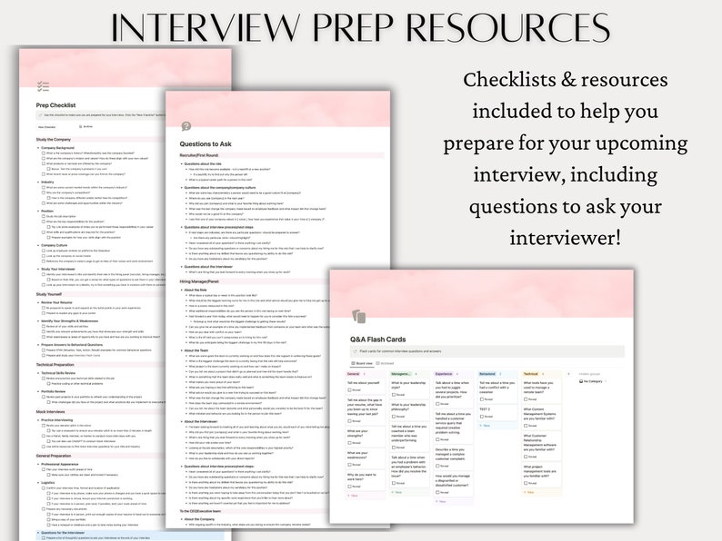 Notion Career Planner and Job Search Template - Etsy