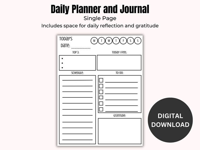 Daily Planner and Journal Printable Goodnotes Daily Planner - Etsy