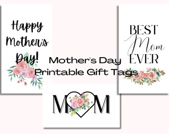 Happy Mother's Day Printable Card and Tags, Gift Packaging PDF ...