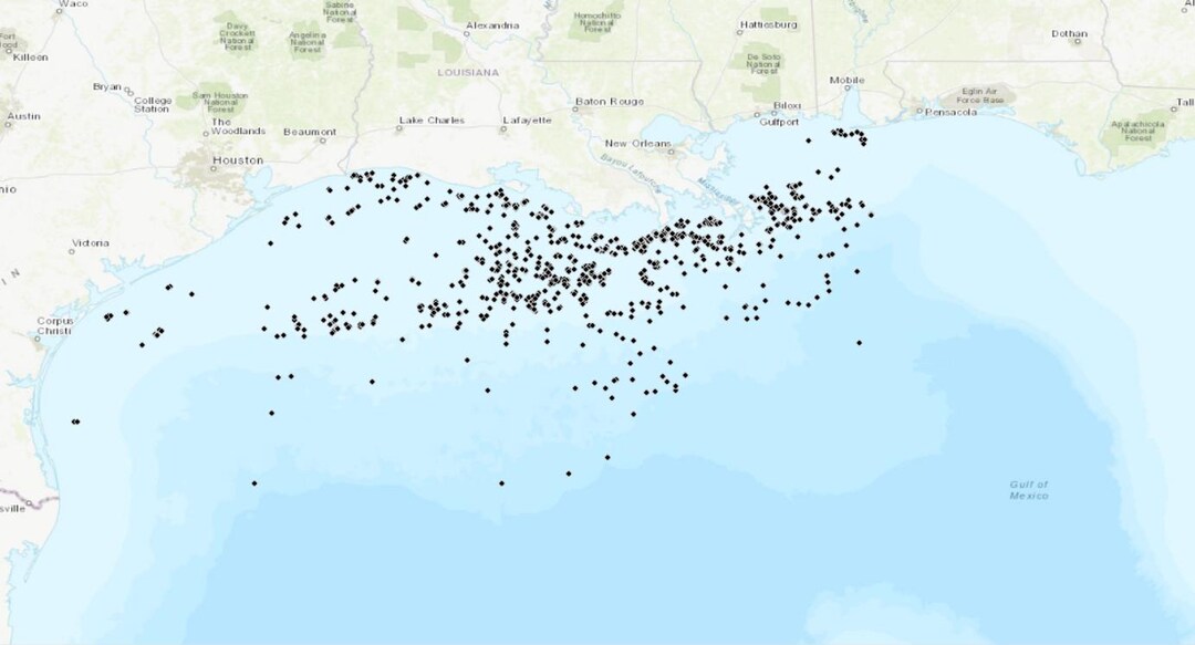 Gulf of America Offshore Platforms Fishing Map - Garmin - Lowrance ...