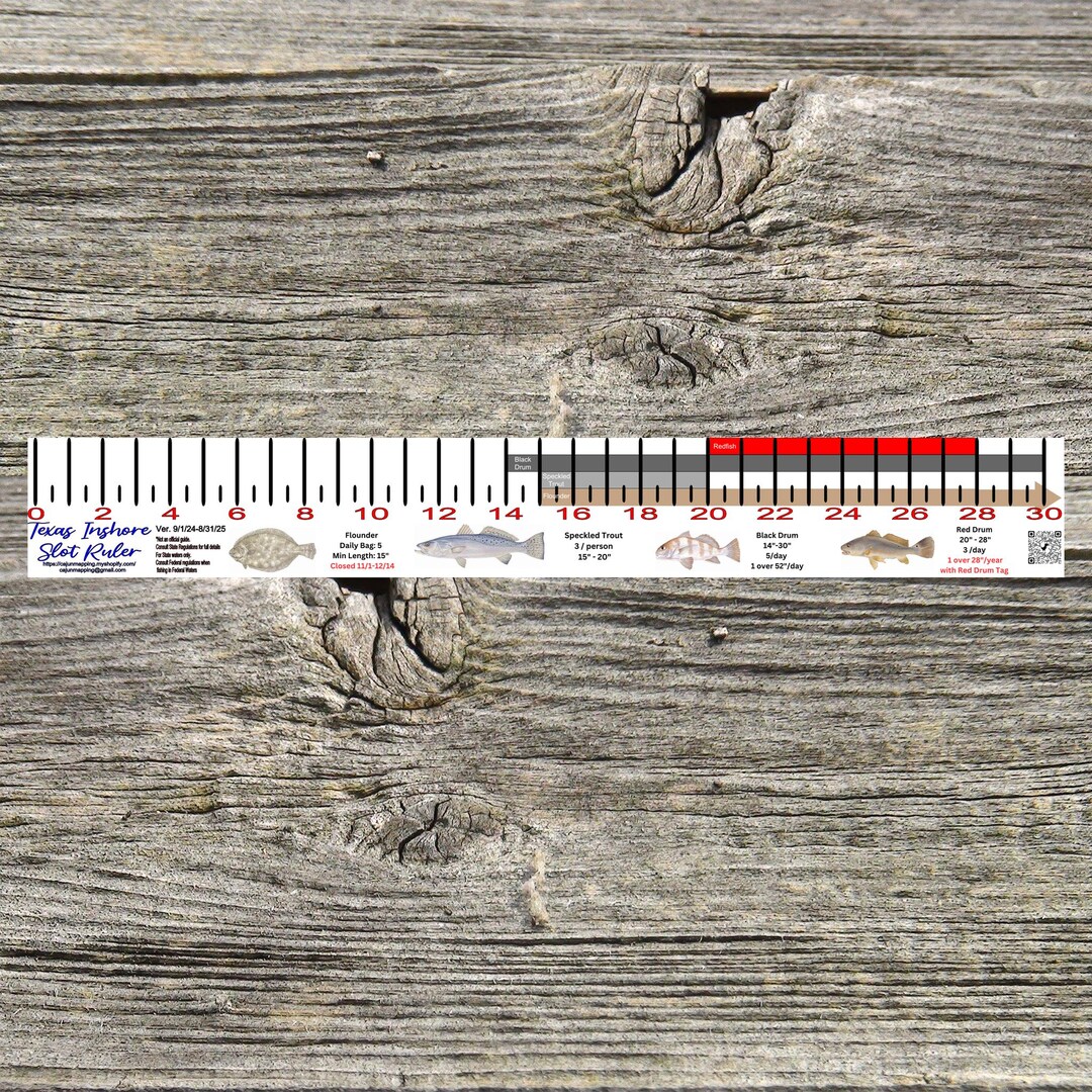 Texas Inshore Fishing Slot Ruler Decal - Etsy