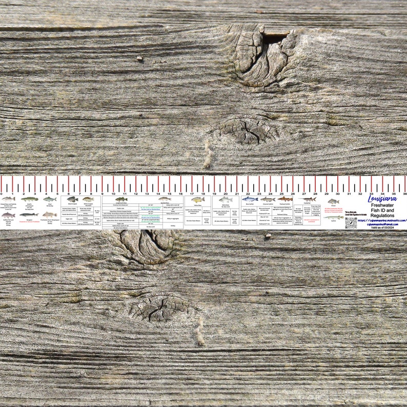 State Specific Freshwater Fish ID and Regulations Ruler Decals - Texas ...