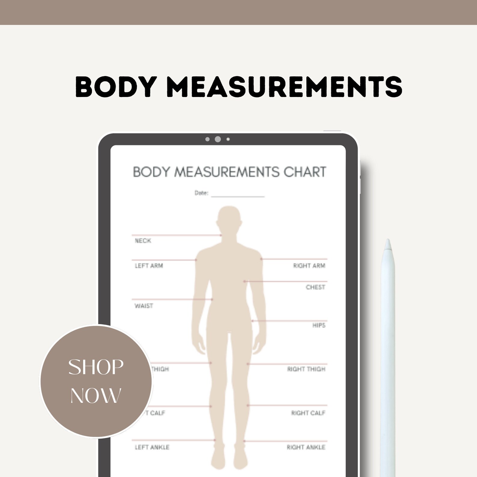 Body Measurement Chart Sheet Female Body Measurement Tracker - Etsy