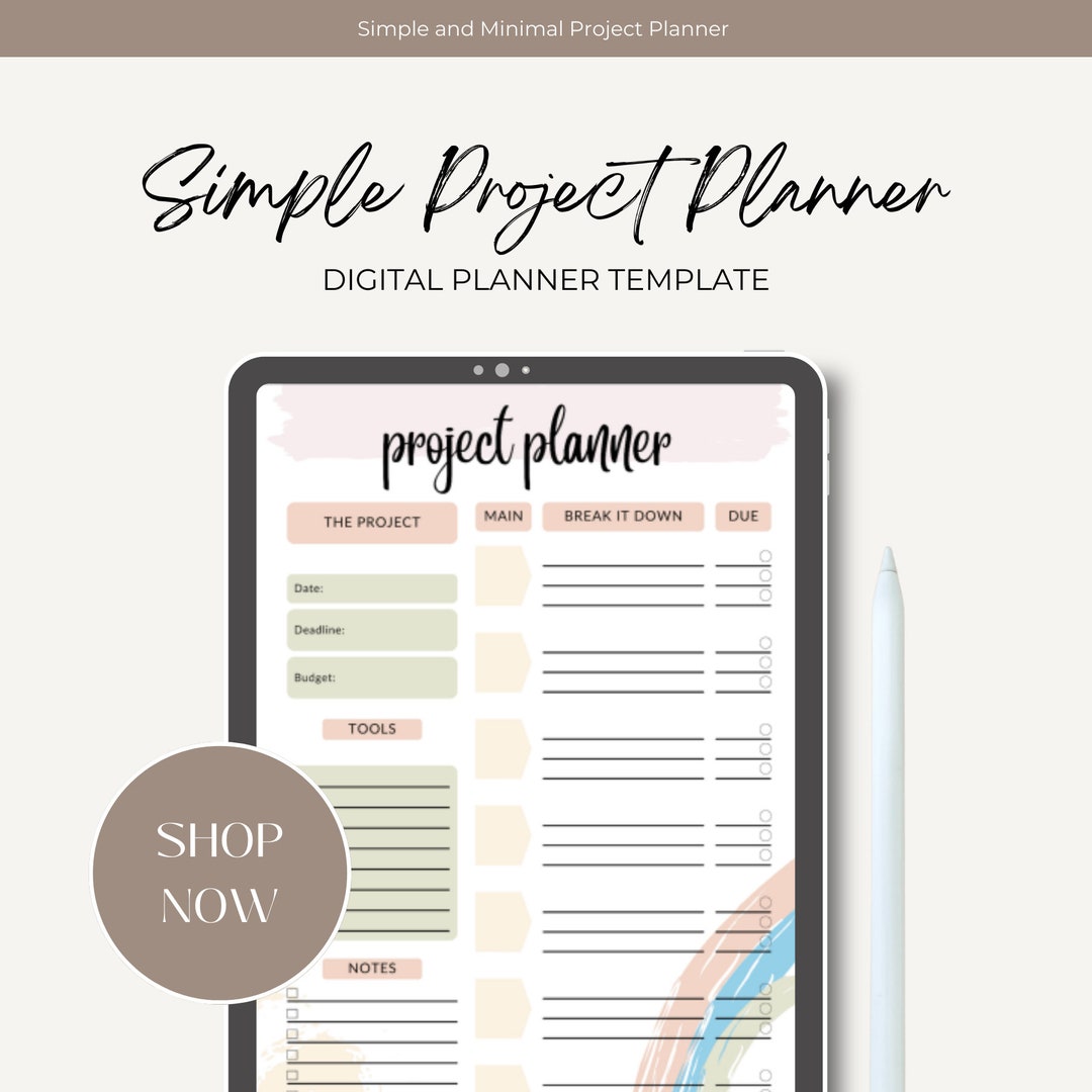 Digital Project Planner for Goodnotes on iPad With Timeline - Etsy