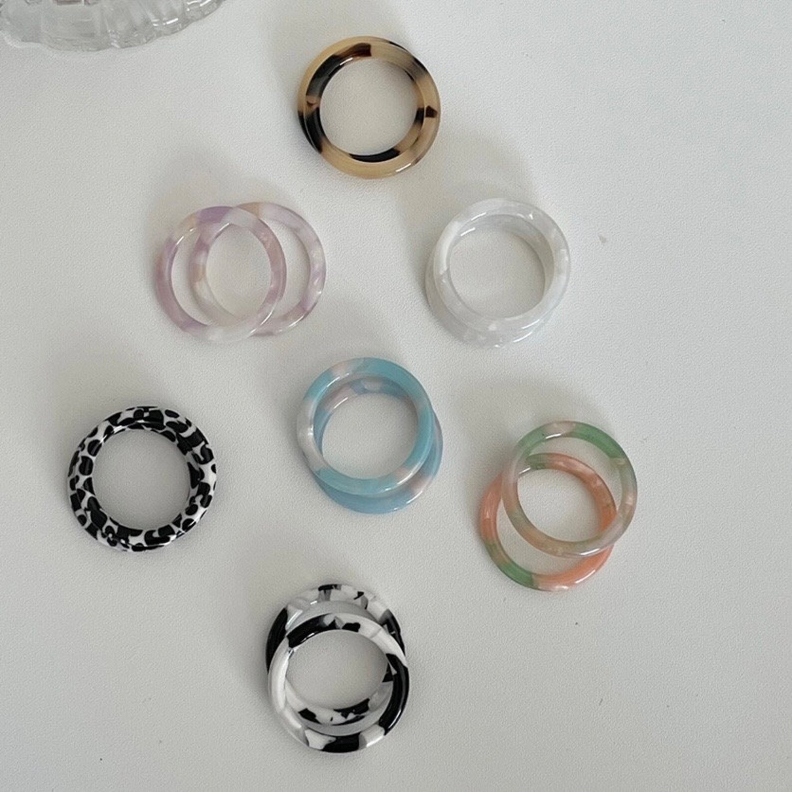 Thin Stackable Stacking Acrylic Resin Ring - Non Tarnish Everyday ...