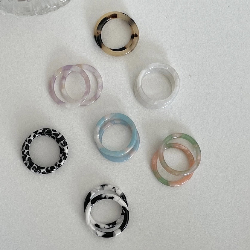 Thin Stackable Stacking Acrylic Resin Ring - Non Tarnish Everyday ...