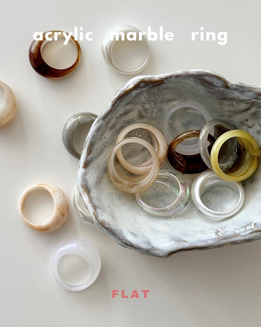Bold Acrylic Statement Ring Collection - Minimalist Unique Colors ...