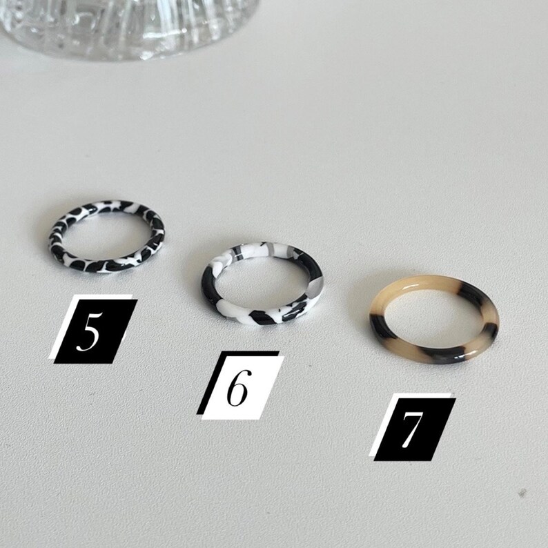 Thin Stackable Stacking Acrylic Resin Ring - Non Tarnish Everyday ...