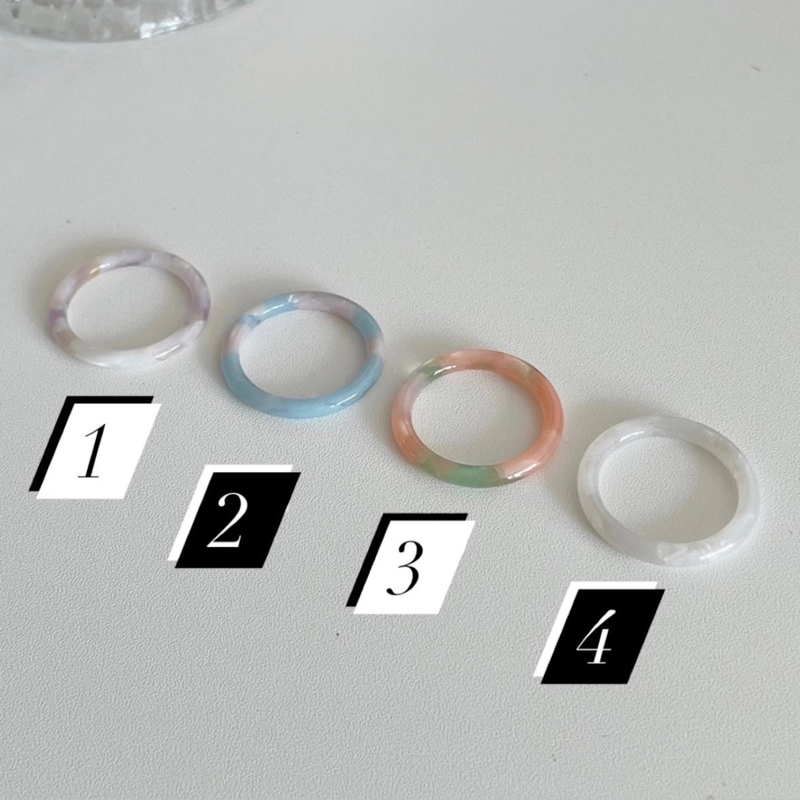 Thin Stackable Stacking Acrylic Resin Ring - Non Tarnish Everyday ...