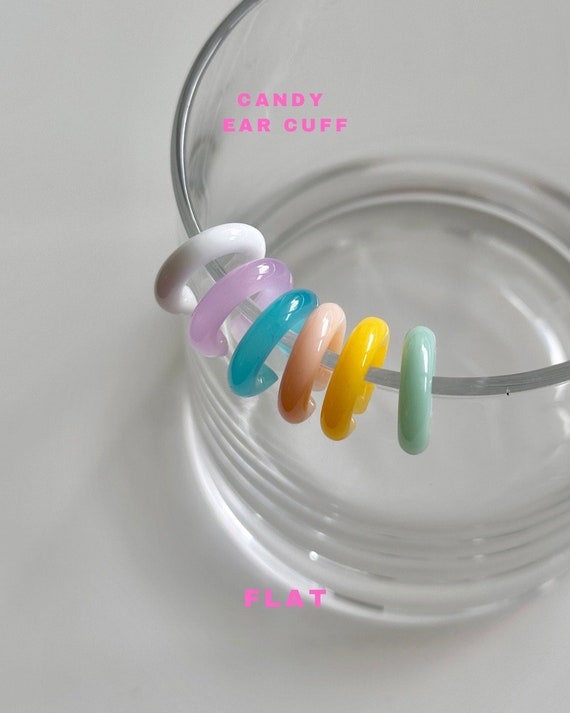 Candy Ear Cuff No Piercing Non tarnishing Aesthetic Simple Conch Ear Cuffs Cute Colors Korean Trendy Perfect for Daily Every Day Wear Etsy