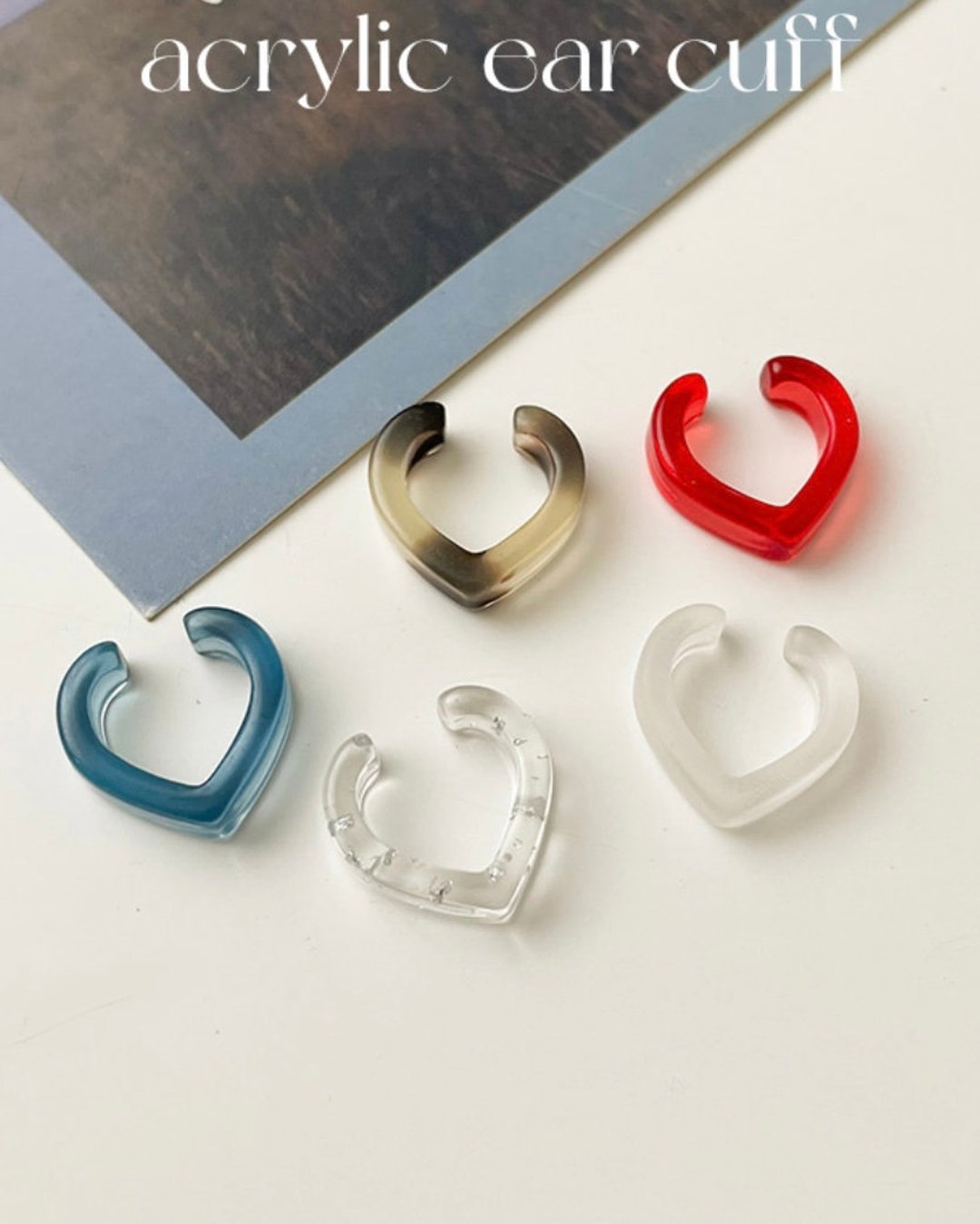 Mini Heart Acrylic Ear Cuff – Non-tarnish Summer Conch Earring - Etsy