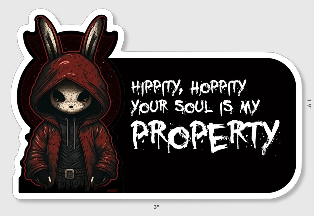 Hippity Hoppity Demon Rabbit Vinyl Sticker - Etsy