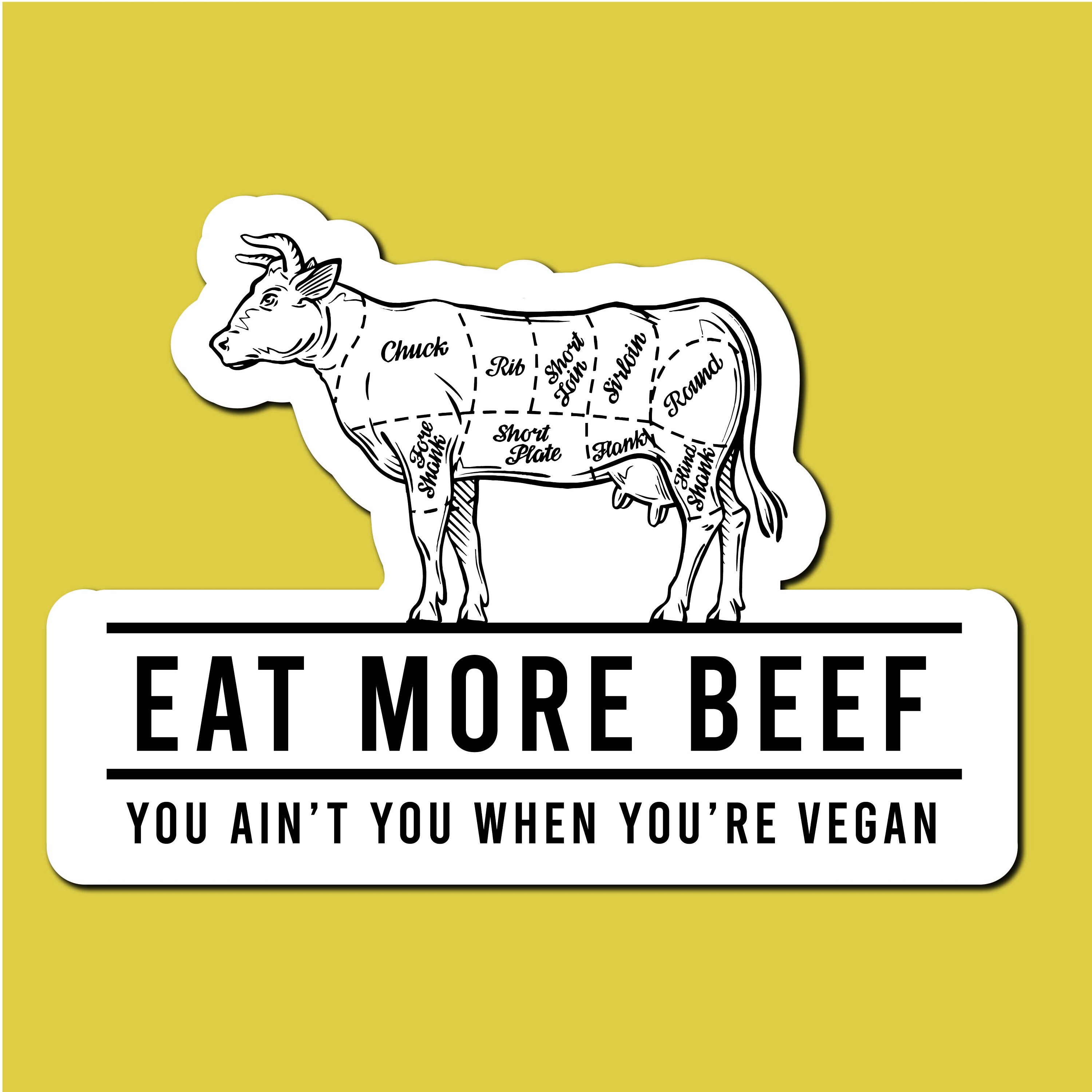 Eat More Beef Sticker Vinyl Sticker for Waterbottles - Etsy