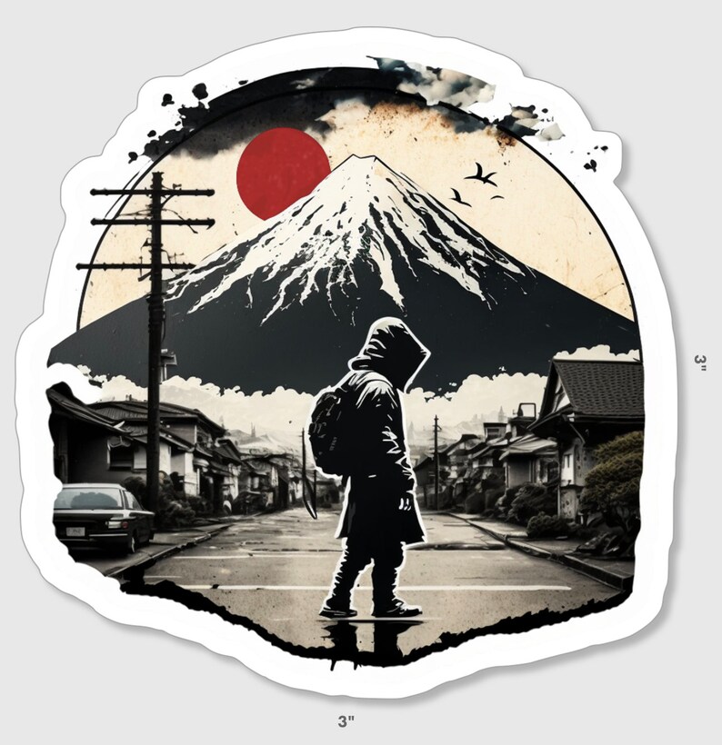 Mt Fuji Street Art Sticker Vinyl Sticker for Laptop Water - Etsy