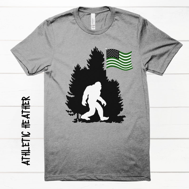 Border Patrol Tshirt Thin Green Line Flag Shirt Big Foot T-shirt ...