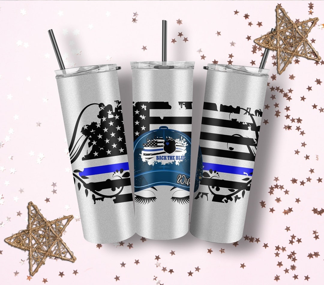 Police Officer Tumbler Wrap Eyelash Mug Design Police Officer Wife Gift ...