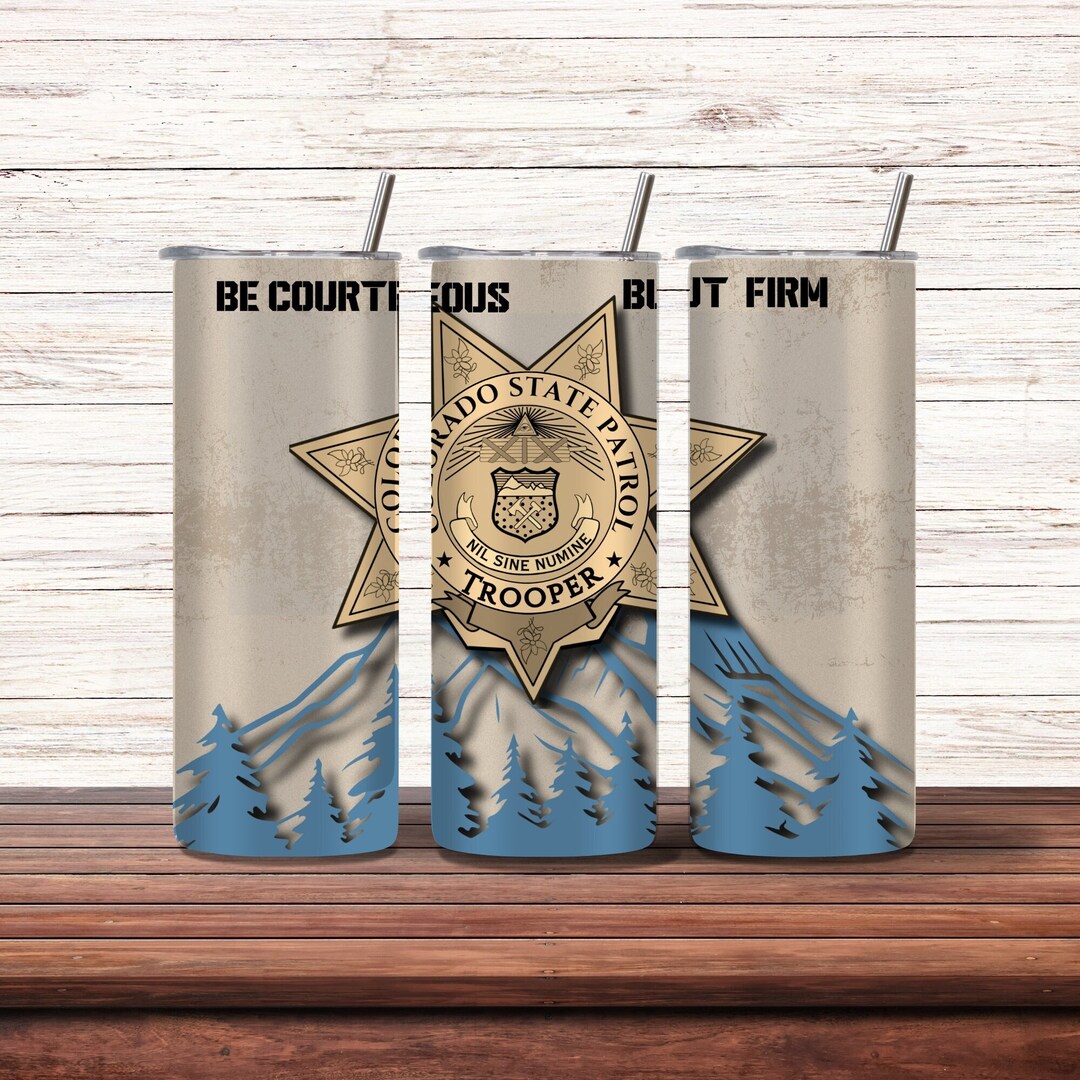 Colorado State Trooper Tumbler Wrap Highway Patrol Tumbler Colorado ...