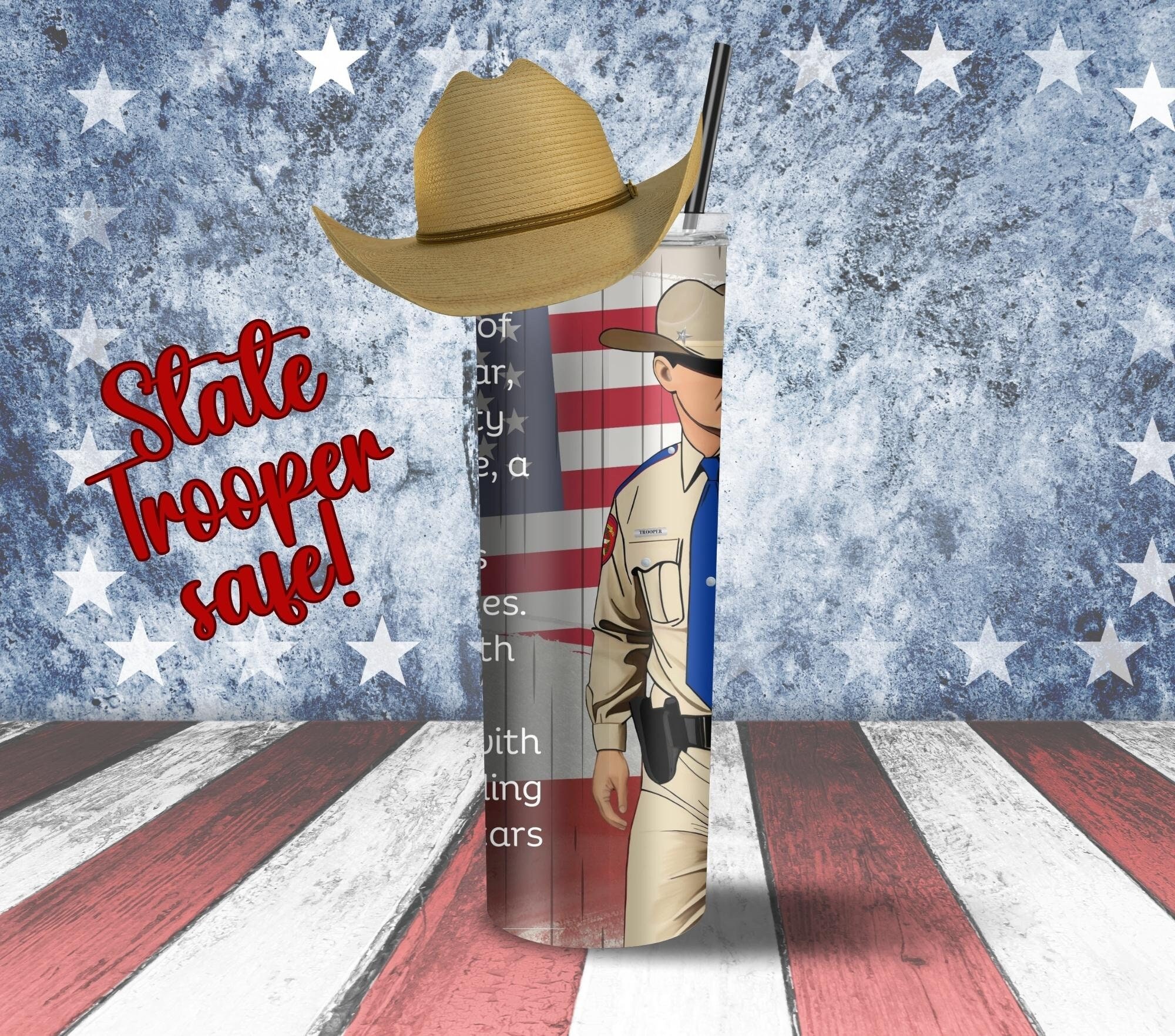 State Trooper Tumbler Wrap Skinny Tumbler Police Shirt Wrap Police ...