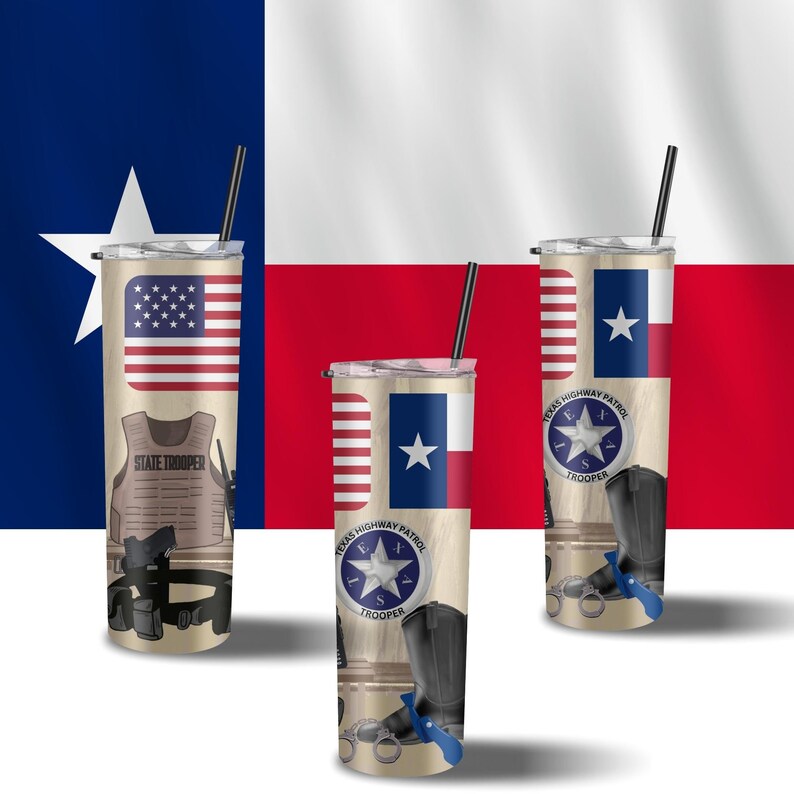 Texas State Trooper Gift Tumbler Wrap State Trooper Tumbler State ...