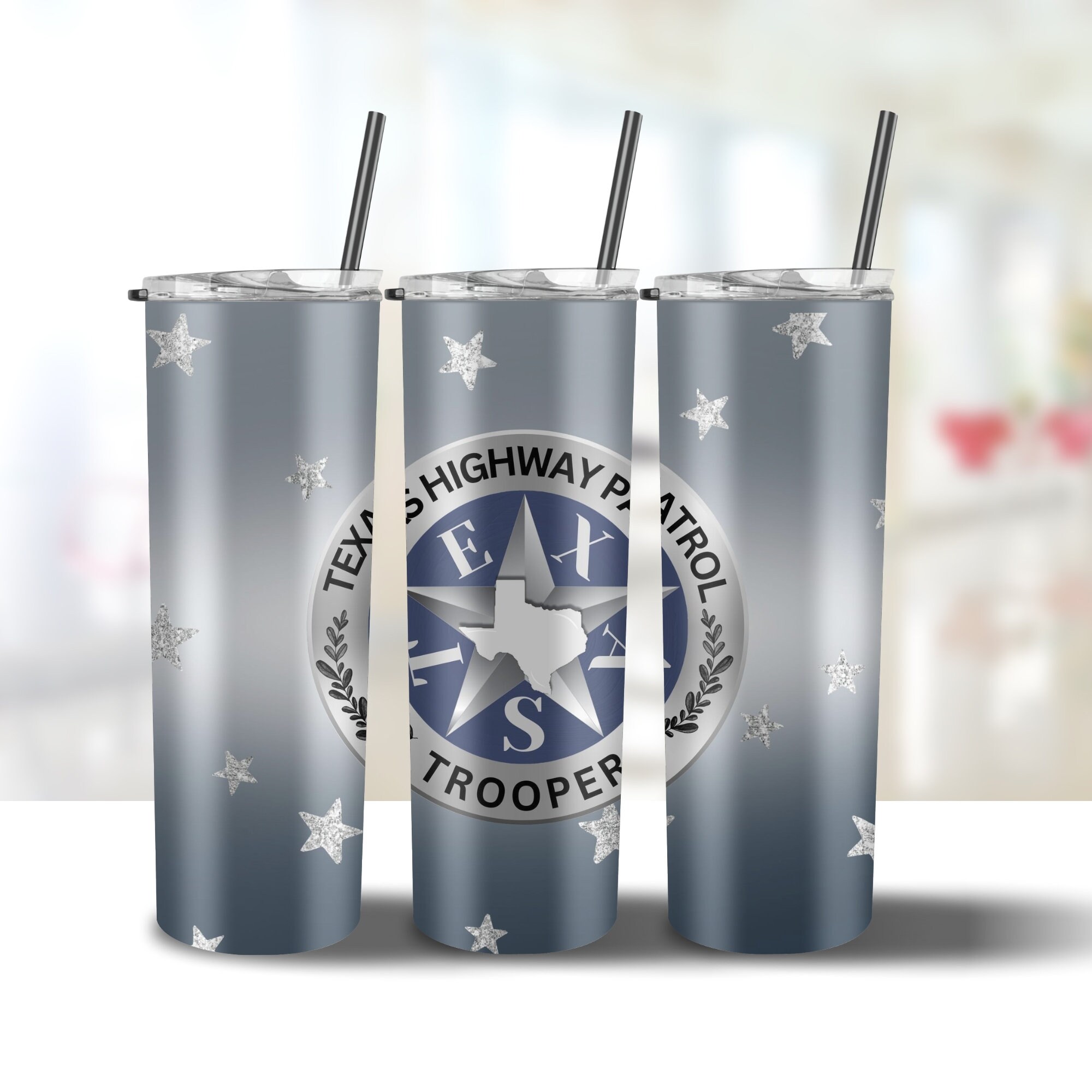 Texas State Trooper Gift Tumbler Wrap Skinny Tumbler Law - Etsy