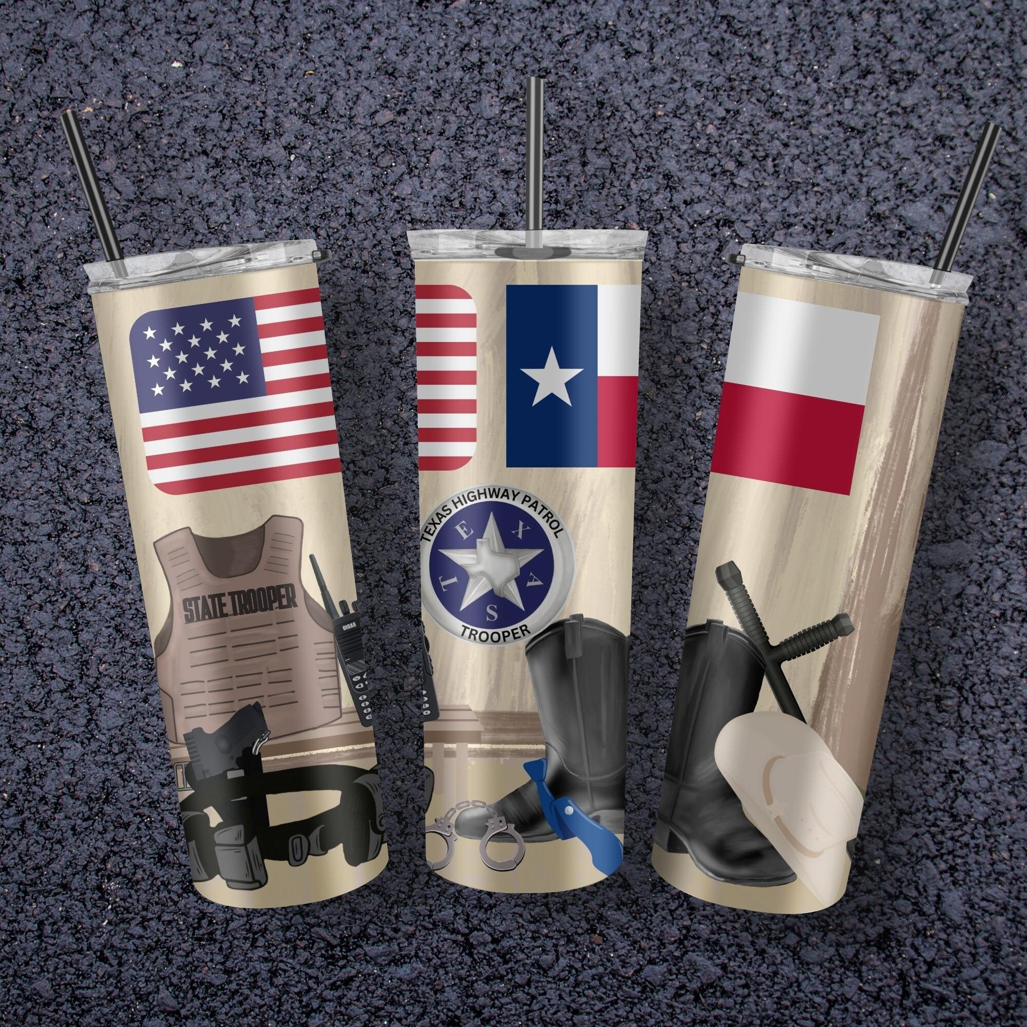 Texas State Trooper Gift Tumbler Wrap State Trooper Tumbler State ...