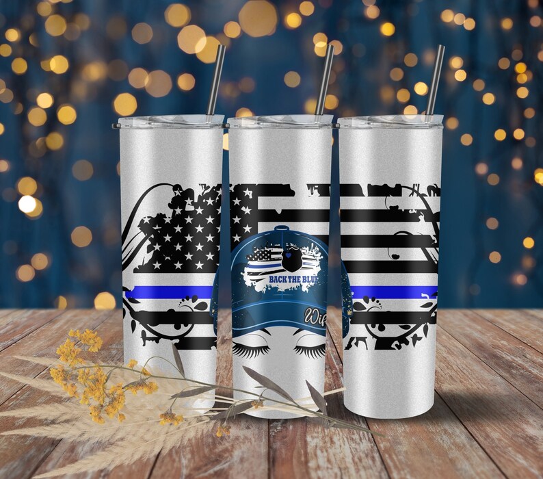 Police Officer Tumbler Wrap Eyelash Mug Design Police Officer Wife Gift ...