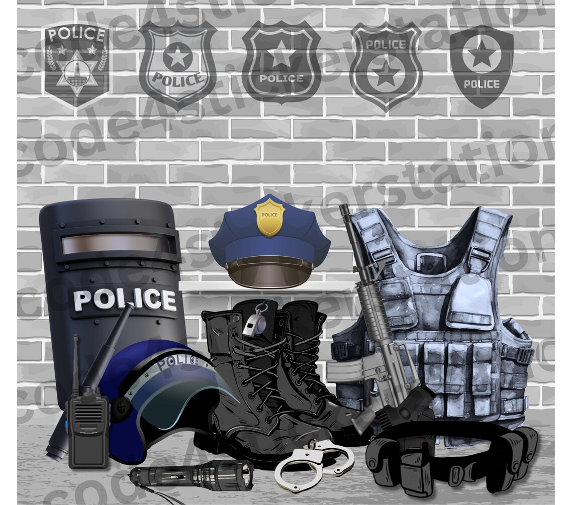 Police Officer Gift Tumbler Wrap Police Uniform Tumbler Law Enforcement ...